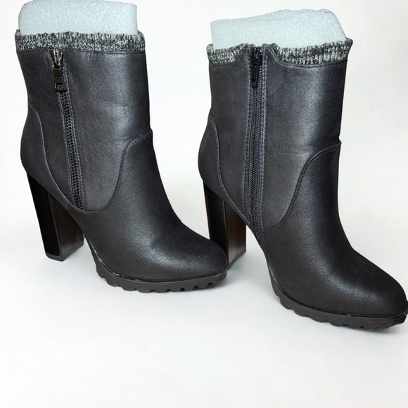 JustFab | Shoes | Justfab Charcoal Heeled Boots | Poshmark